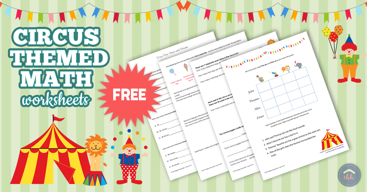 Circus-Themed Math Worksheets: Free Printables - The Happy Housewife ...