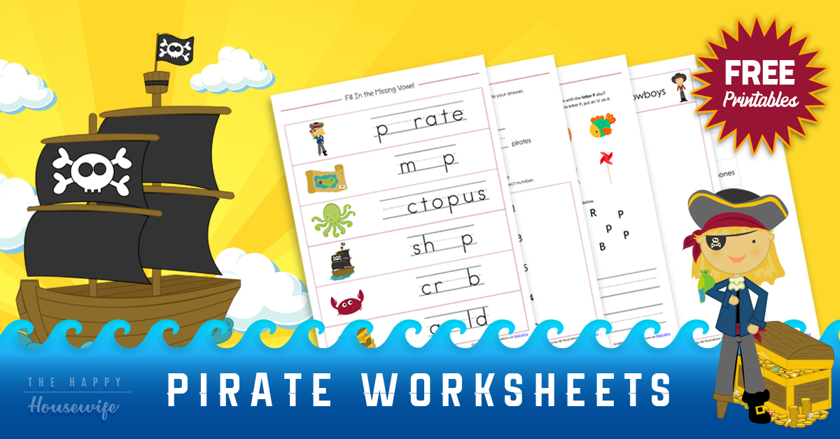 Pirate Worksheets: Free Printables - The Happy Housewife™ :: Home Schooling