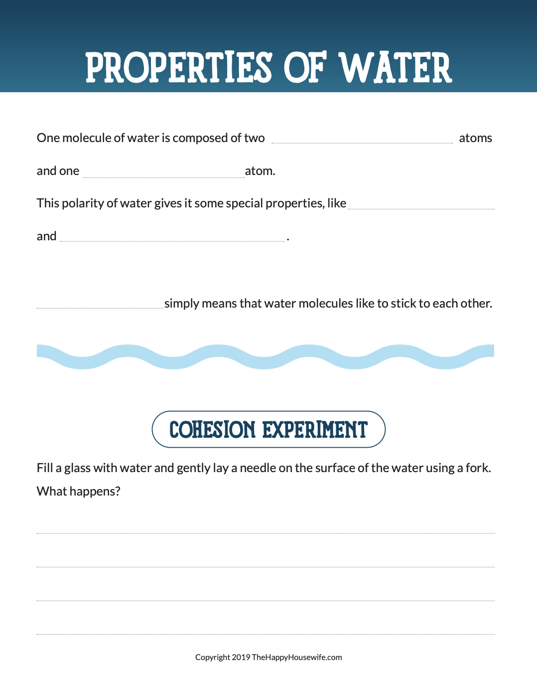 Evelyn Rayner: Properties of Water Experiments